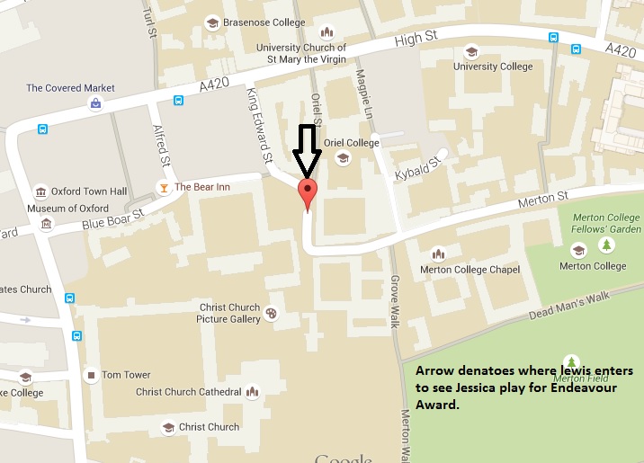 endeavour award map – Morse, Lewis and Endeavour